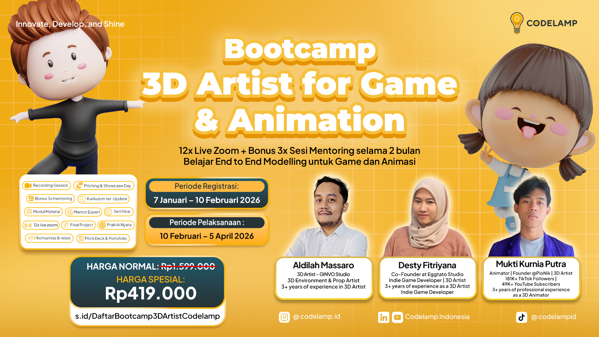 Bootcamp 3D Artist for Game & Animation | CodeLamp