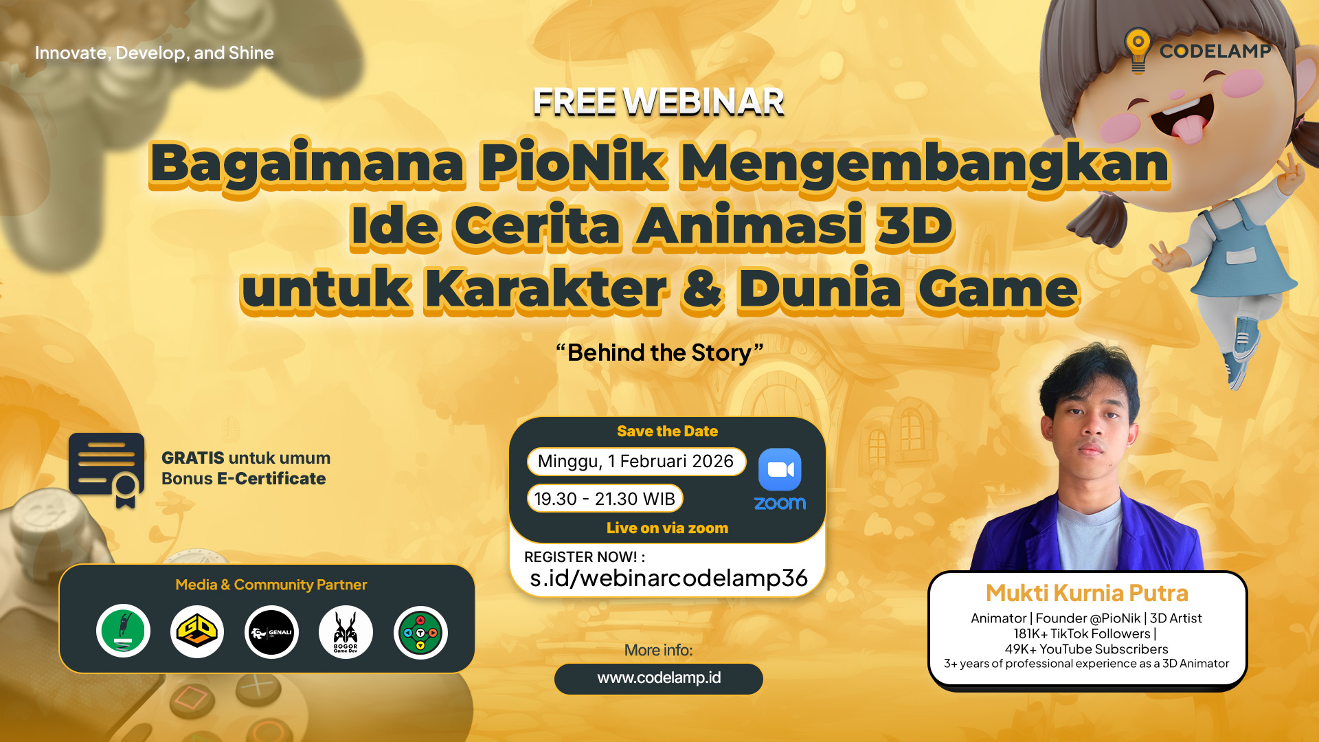 Behind the Story with PioNik: Ide Cerita Animasi 3D | CodeLamp